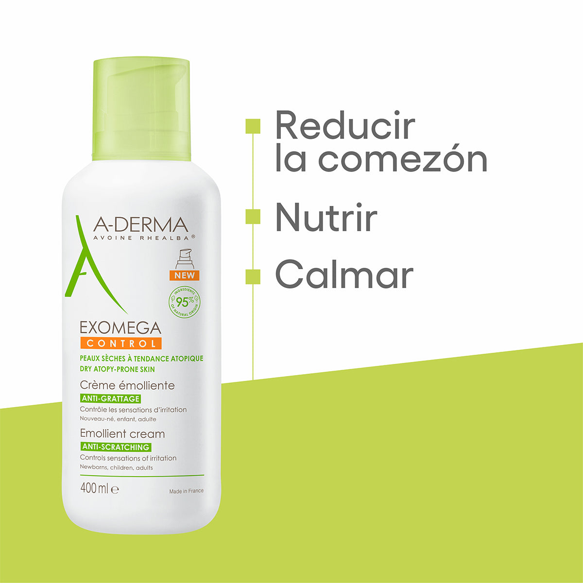 A-Derma - Exomega Control Crema – 400 ml. – Sanapiel Farmacia Dermatológica