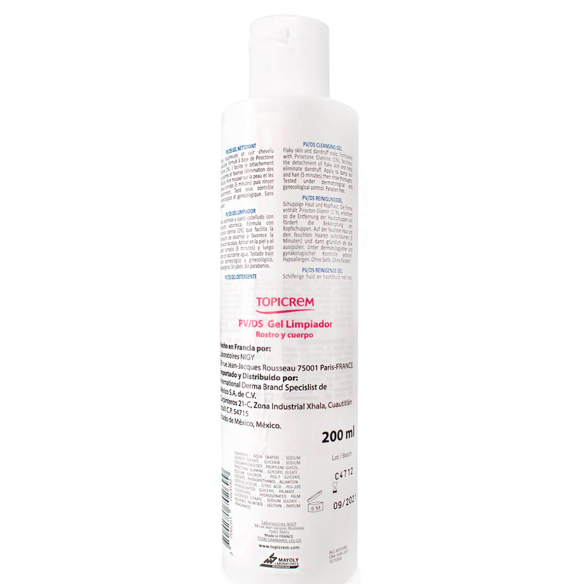 Topicrem - PV/DS Gel Limpiador Facial Piel Sensible - 200 ml ...