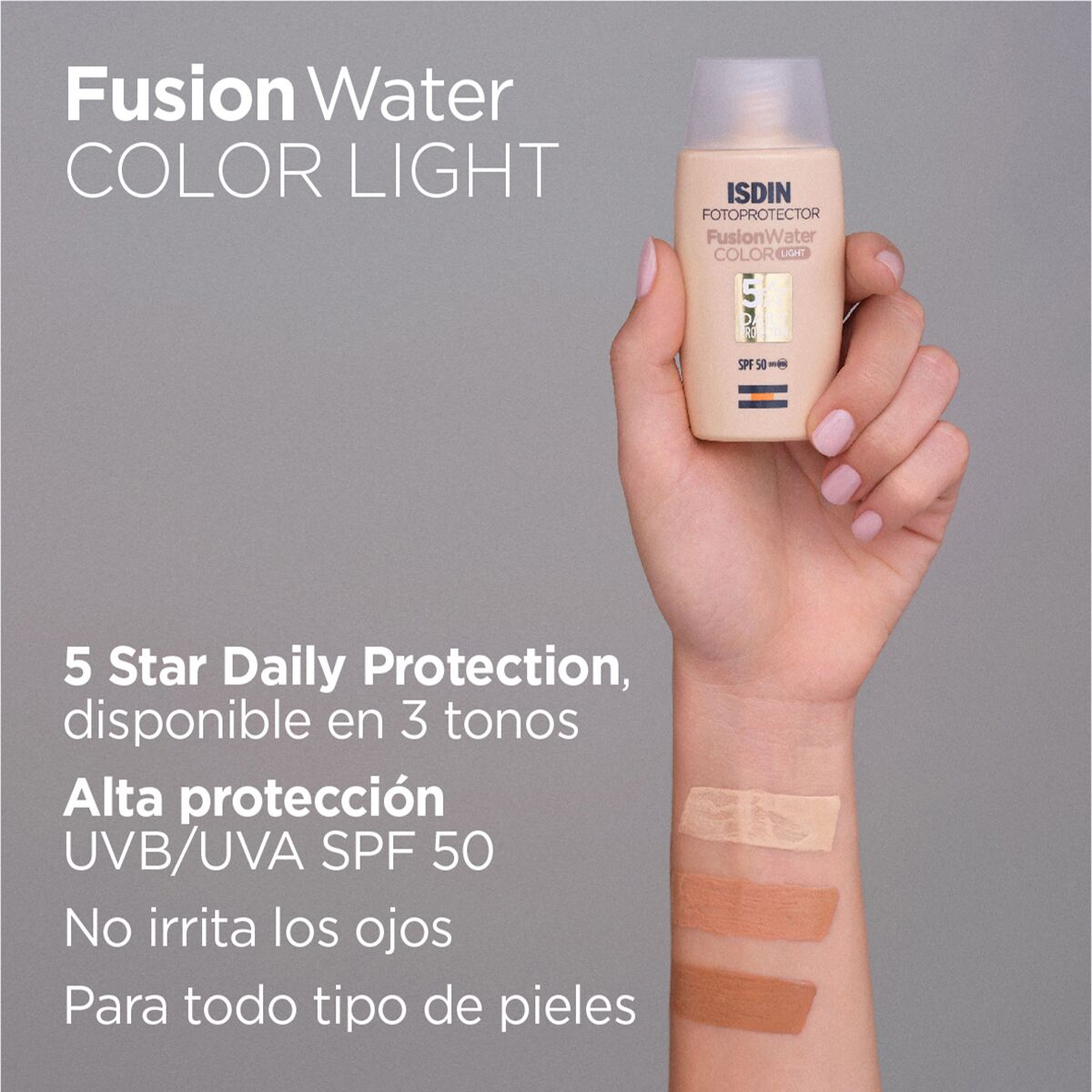 Isdin - Fotoprotector Fusion Water Color Light Spf 50 - 50 ml ...